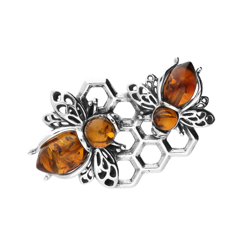 Large and Smaller Amber Bees on Honeycomb – NAVYA LONDON